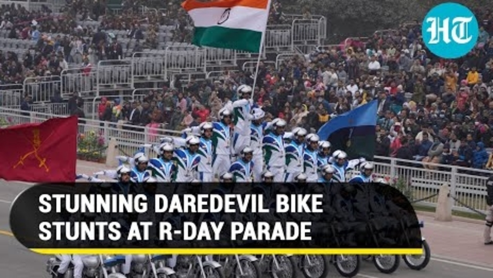 Republic Day audience stunned as bikers perform 'daredevil' stunts on ...