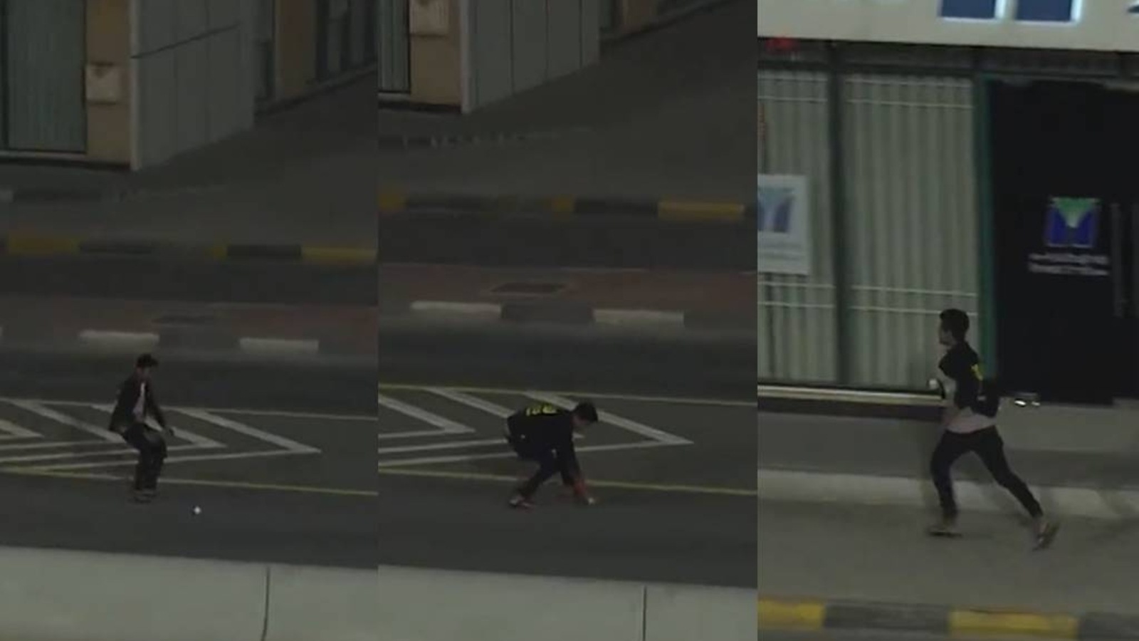 Watch: Hilarious scenes as man runs away with ball after it lands ...