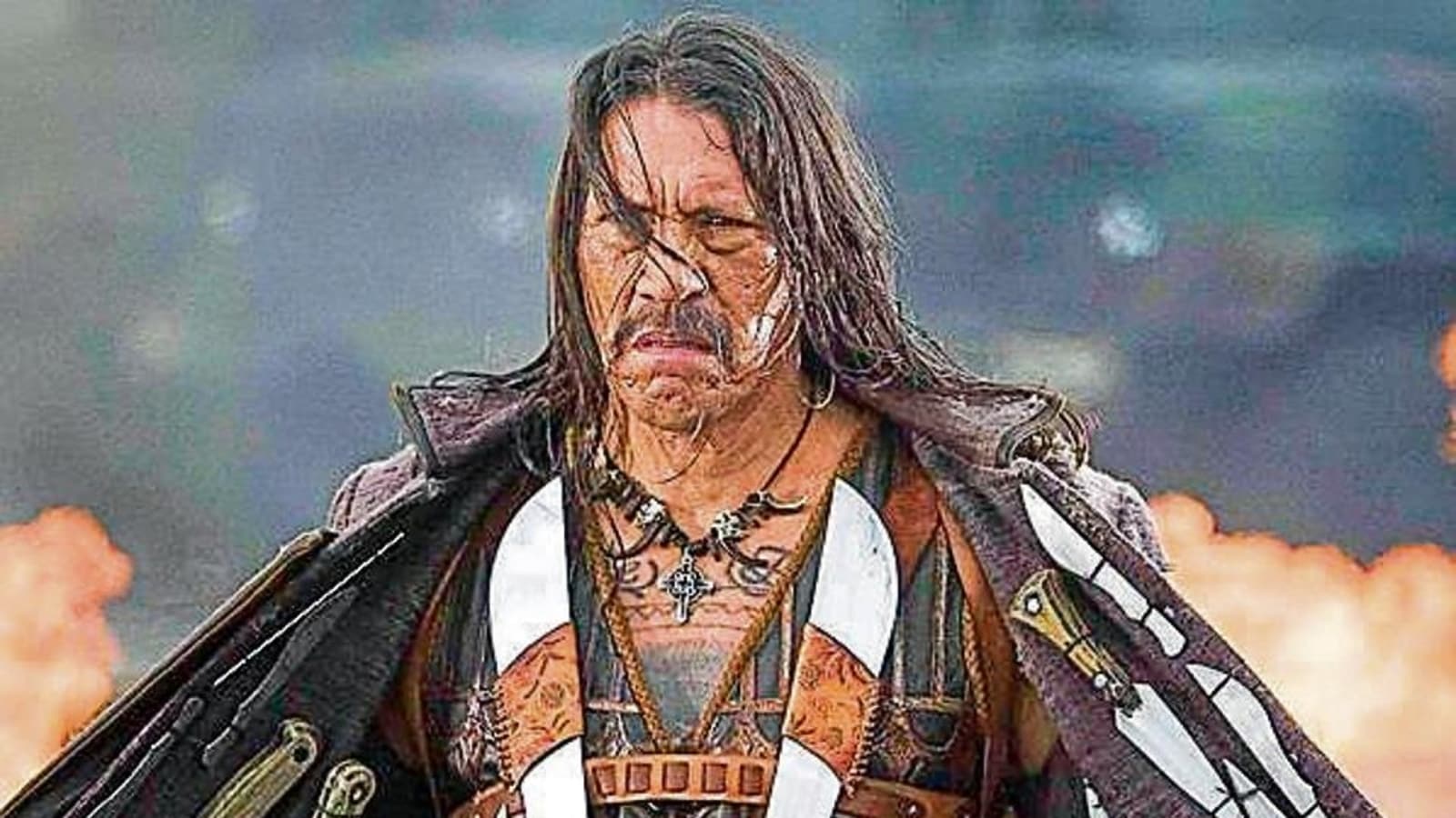 Danny Trejo reacts after throwing punch and being knocked down at 4th ...