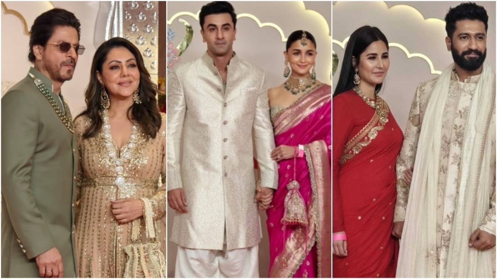 Shah Rukh Khan-Gauri Khan, Ranbir Kapoor-Alia Bhatt, Katrina Kaif-Vicky Kaushal dazzle at Anant ...