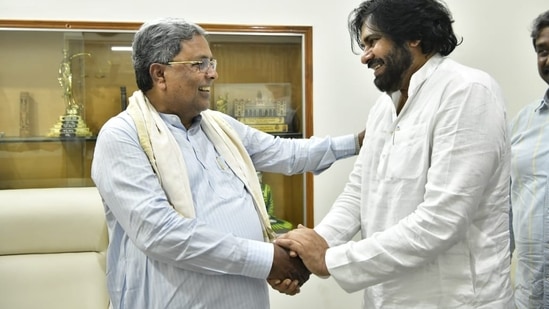 Andhra Pradesh Deputy CM and actor Pawan Kalyan meets Karnataka CM Siddaramaiah | Bengaluru ...