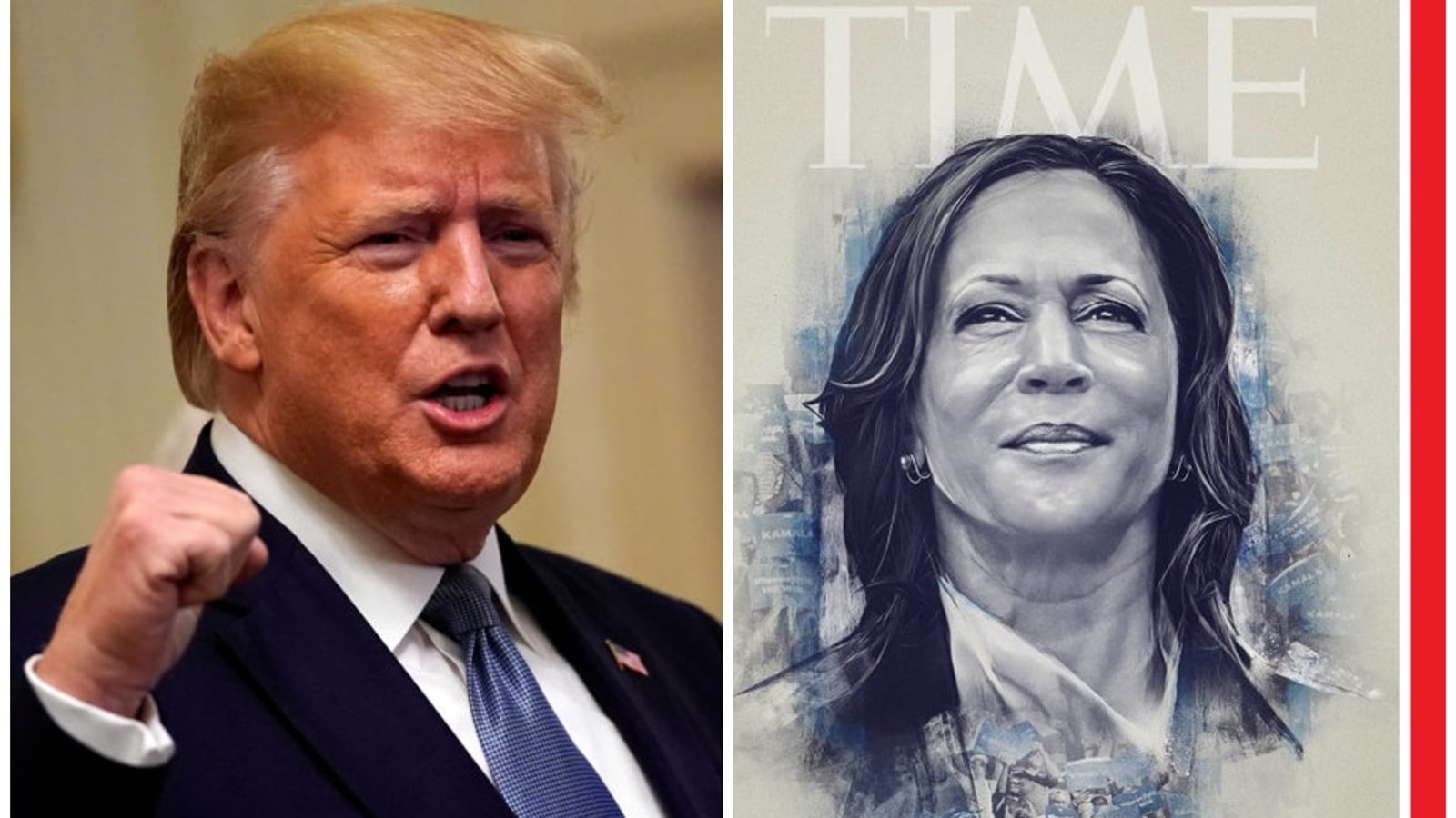 Donald Trump gushes over Kamala Harris' appearance on Time Magazine's ...
