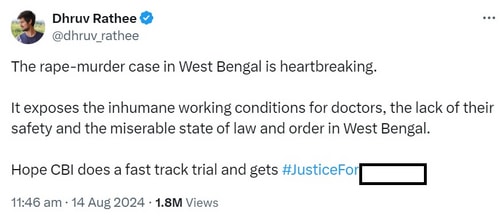 Dhruv Rathee slammed for revealing name of victim in Kolkata doctor ...