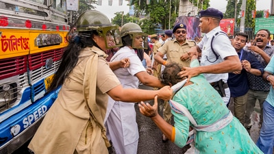 Kolkata doctor's rape-murder: BJP workers-police clash during protest ...