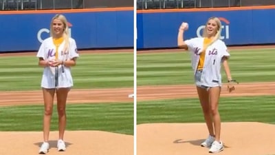Hawk Tuah girl throws first pitch at Mets Game, sparks debate online ...