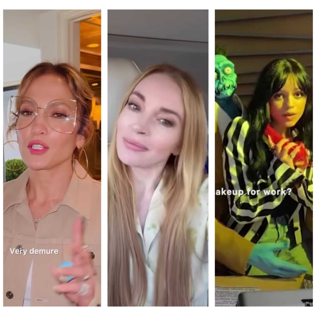 Jenna Ortega, Jennifer Lopez, Penn Badgley vibe on the viral demure ...