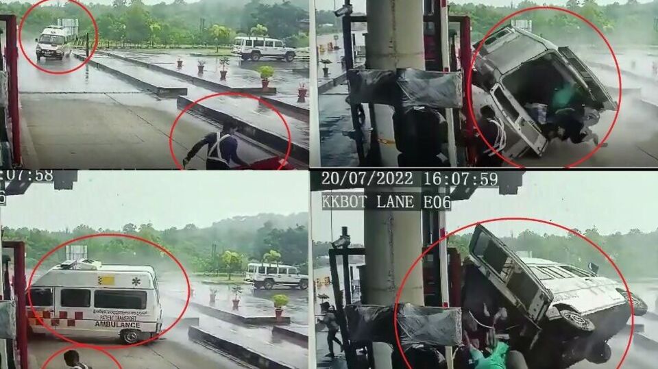 Shiroor Accident: ಶಿರೂರು ಟೋಲ್ ಗೇಟ್ ಬಳಿ ಆಂಬ್ಯುಲೆನ್ಸ್ ಭೀಕರ ಅಪಘಾತ; ವಿಡಿಯೋ ನೋಡಿ