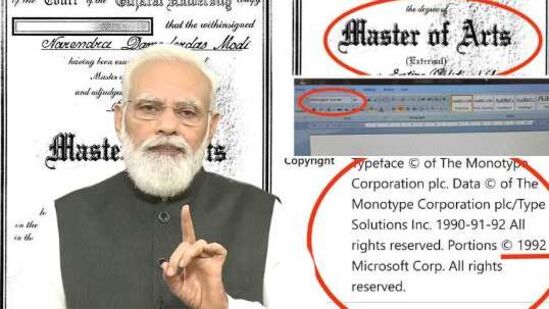 “डिग्री काय, मोदी हा माणूसच फेक ! १९९२ साली डेव्हलप केलेला फाँट १९८३ ...