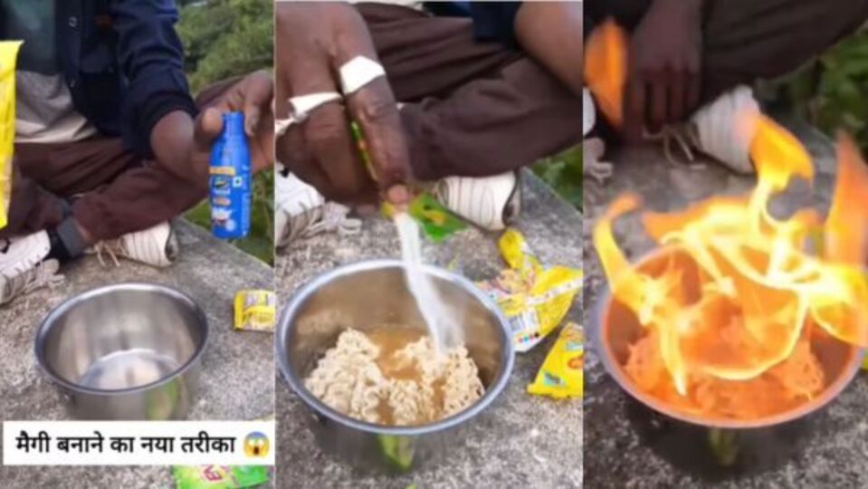 खोबरेल तेल आणि ENO वापरून बनवली मॅगी तुम्ही ट्राय कराल का? बघा Viral Video!