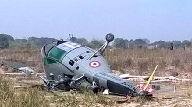 IAF chopper topples during emergency landing, pilots safe | Latest News ...