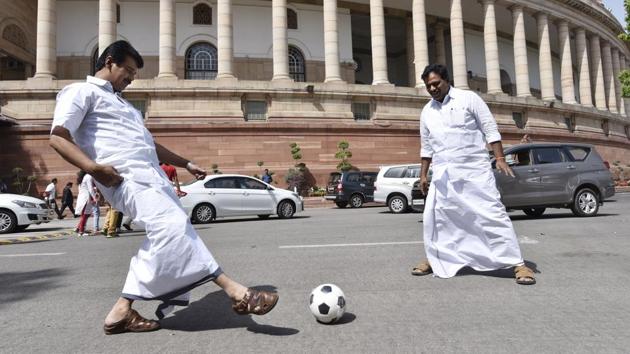In pics: MPs play football to promote U-17 Fifa World Cup 2017 ...