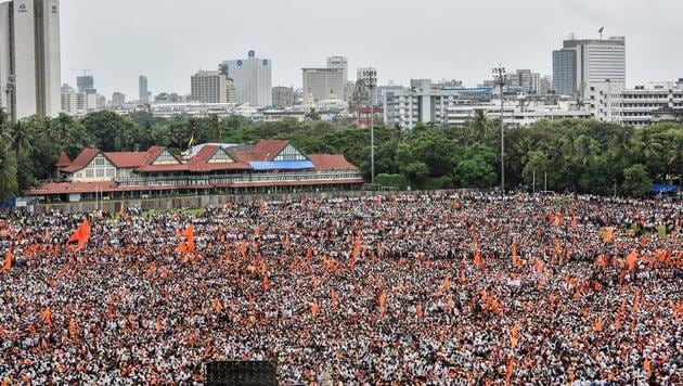 Maratha Kranti Morcha colours Mumbai saffron | Hindustan Times