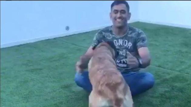 MS Dhoni’s dog dances to his tune and Sakshi Dhoni posts this cute ...