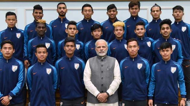 Narendra Modi encourages Indian U-17 football team players to aim ...