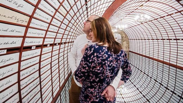 Photos: Couples make Valentine’s Day deposits at ‘Love Bank’ in ...