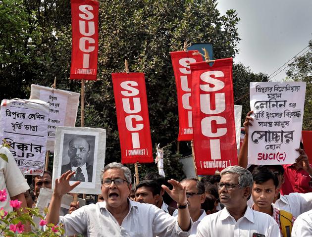 Lenin statue toppled in Tripura: BJP ministers say culprits could be ...