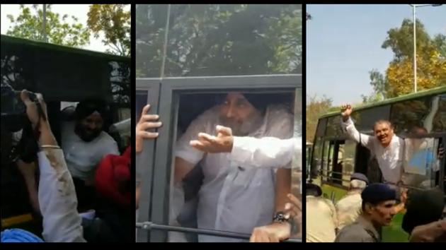 Bid to gherao Punjab assembly: Sukhbir Badal, Vijay Sampla, Bikram Majithia detained in ...