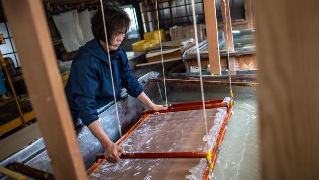 Photos: Making traditional washi paper in Japan | Hindustan Times