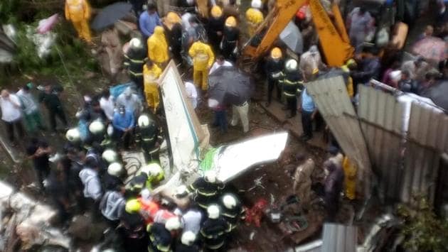 Mumbai plane crash: Images show flames, smoke rising from wreckage ...