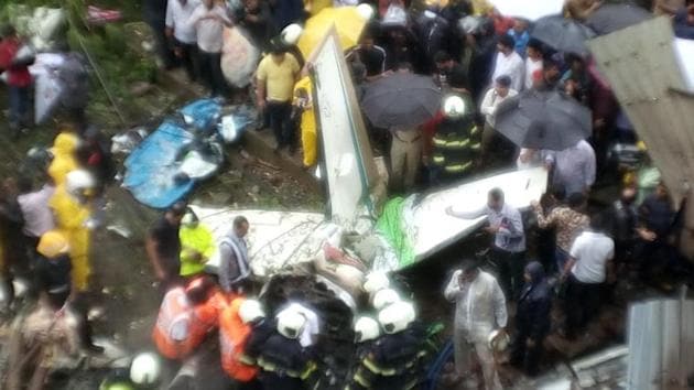 Mumbai plane crash: Images show flames, smoke rising from wreckage ...