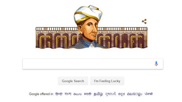 Google doodle on Indian engineering legend Visvesvaraya on 157th ...