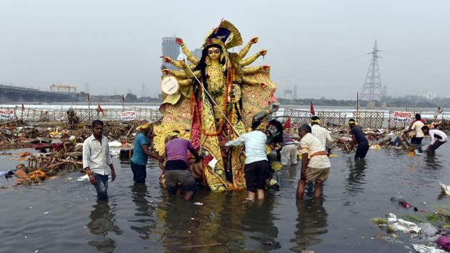 Photos: Durga immersion and Dussehra ring in the weekend | Hindustan Times
