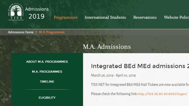 TISS BEd MEd Admit Card released, download hall ticket online at tiss ...