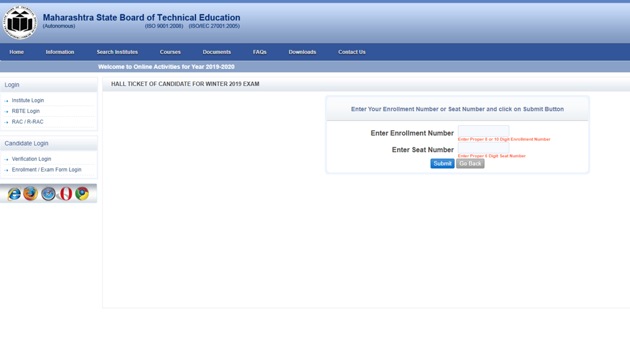 MSBTE winter exam admit card 2019 released at msbte.org.in | Hindustan Times