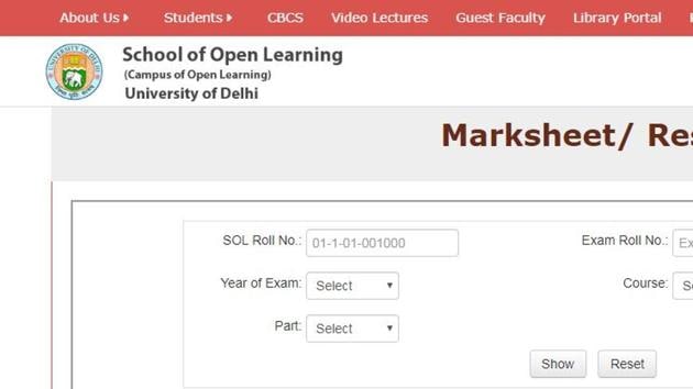 DU SOL Result 2019 for BA, Bcom, Bcom (H), BA (H) pol sc, BA(H) history ...