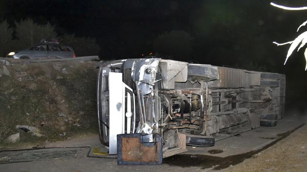 Speeding bus falls off Ladhowal flyover, seven passengers injured ...