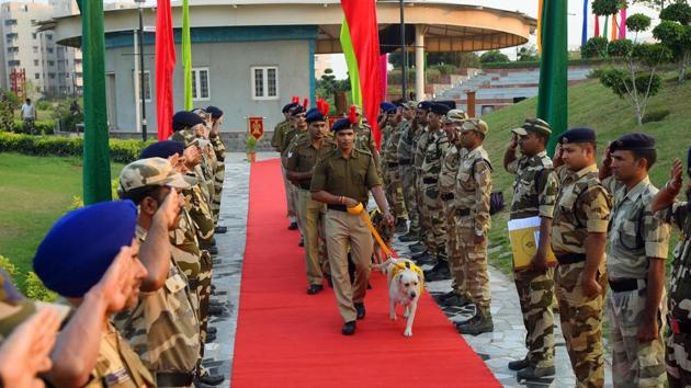 CISF bids adieu to its canine commandos with march past, medals and ...