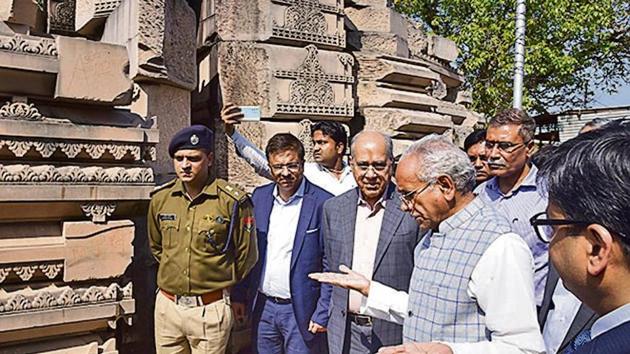 Nripendra Misra visits Ayodhya to inspect temple site | India News