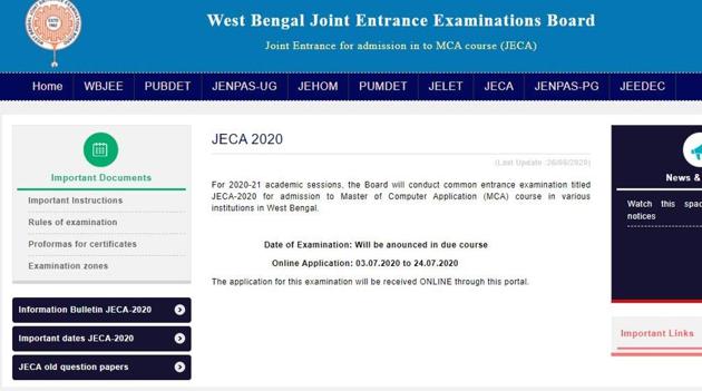 WB JECA 2020: Registration process to begin from July 3, check details ...