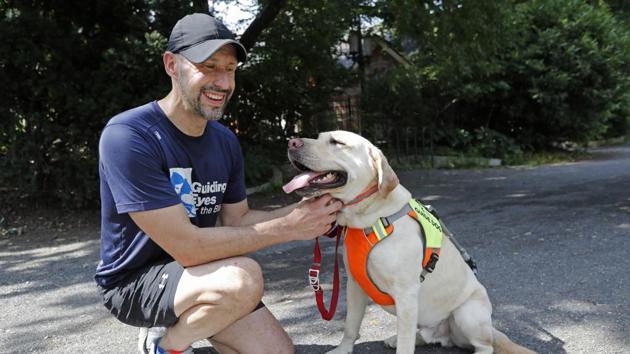 Guide dogs help keep blind runners healthy and fit despite pandemic ...