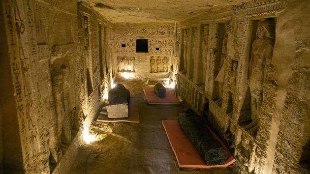Photos Archaeologists Unveil 59 Ancient Sarcophagi Near Egypts