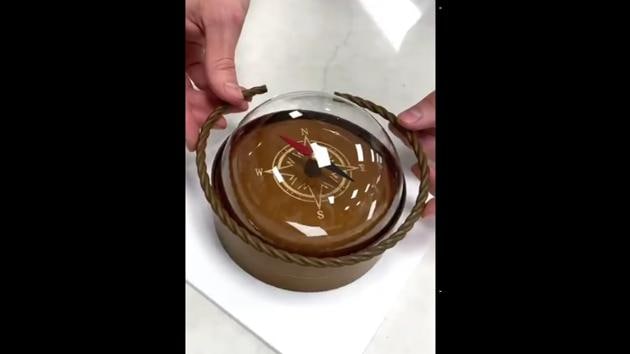 This delicate compass made entirely out of chocolate may make you drool ...