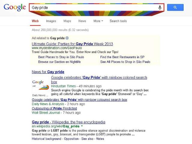 Google celebrates 'Gay Pride' with rainbow coloured search box | Latest ...