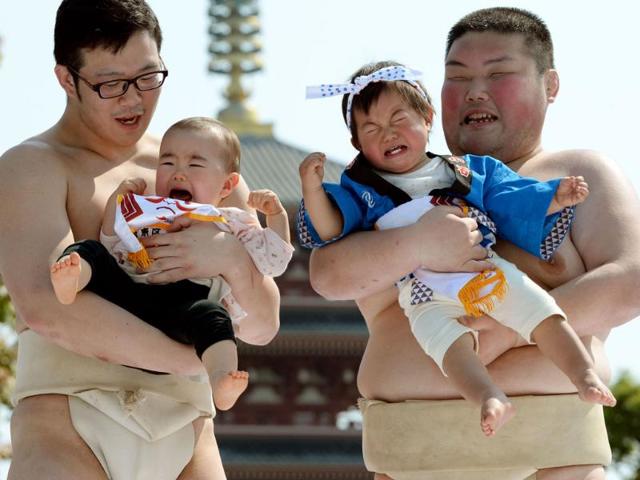 Its Sumo wrestlers vs bawling babies! | Hindustan Times