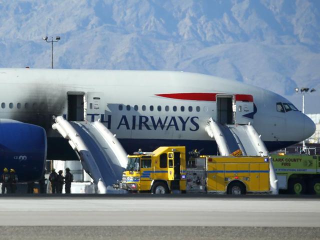 British Airways plane catches fire in Las Vegas, several injured ...
