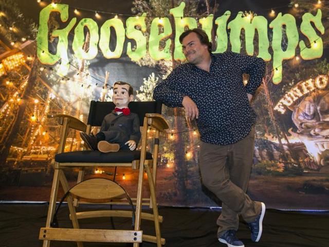 Check out Jack Black creeping out a creepy Goosebumps photocall ...