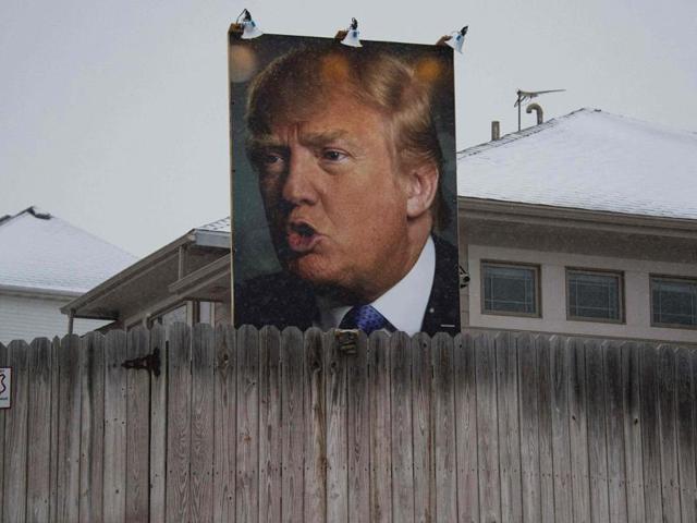 Giant Donald Trump poster in Iowa becomes a pilgrimage site | World News