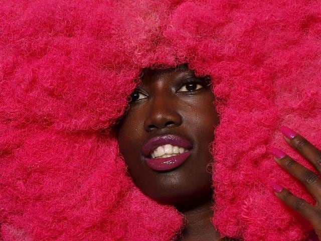 Afrojack! Models wear big heads of colourful hair at London Fashion ...