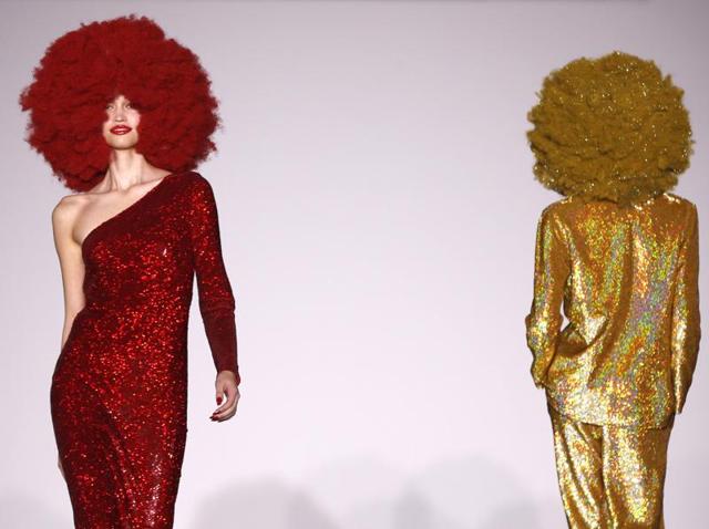 Afrojack! Models wear big heads of colourful hair at London Fashion ...
