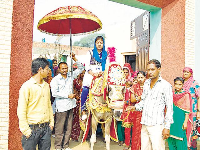 Bride rides the ‘ghodi’, Haryana village shows the way | Hindustan Times