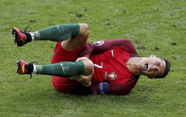 Euro 2016 final: Ronaldo leaves pitch in tears after sustaining injury ...