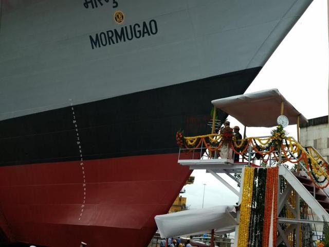 In pics: Mormugao, Indian Navy’s guided missile destroyer, launched ...