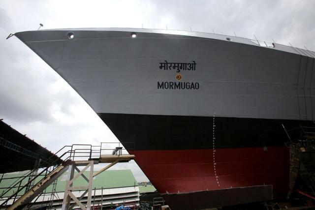 In pics: Mormugao, Indian Navy’s guided missile destroyer, launched ...