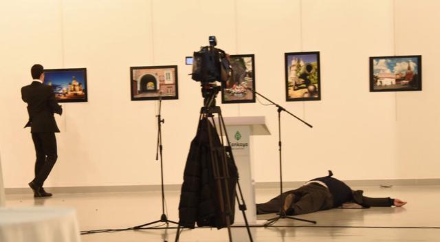 Russian envoy’s killing: Chilling pics of attack at Turkey art gallery ...