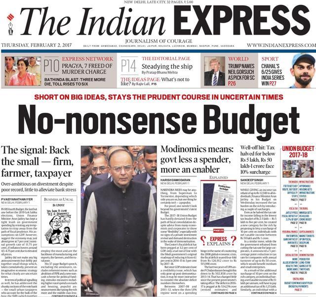 How Indian newspapers reacted to Arun Jaitley’s budget| India News