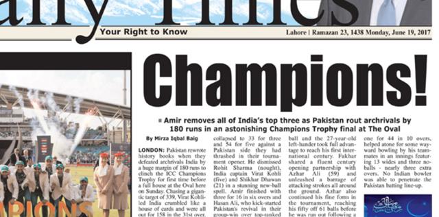 Pakistan media hail victory against India, call for more bilateral ties ...
